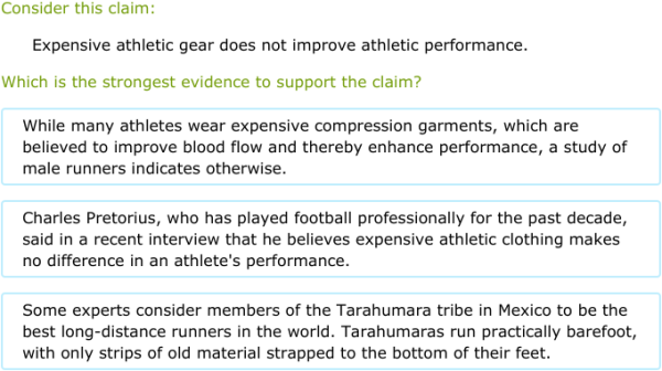 IXL - Choose the best evidence to support a claim (Grade 12 English ...