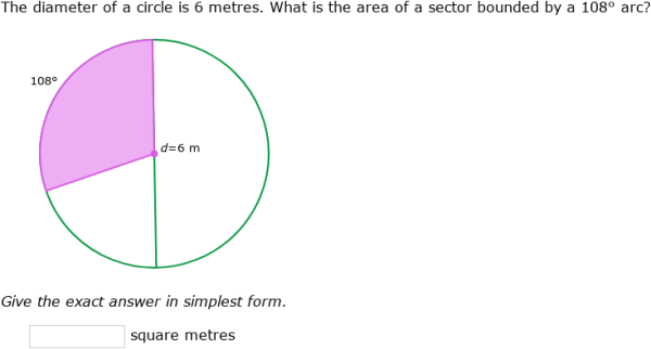 IXL - Area of sectors (Grade 11 maths practice)