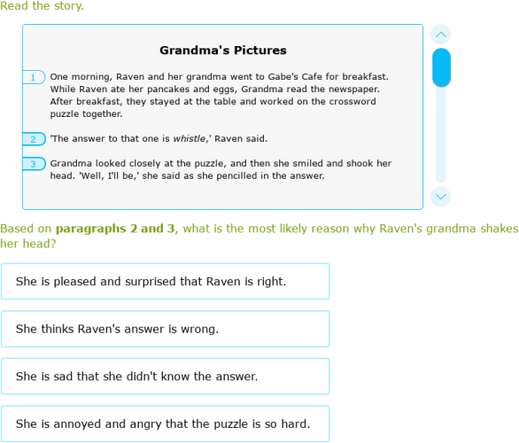 IXL - Read realistic fiction: set 2 (Grade 3 English practice)
