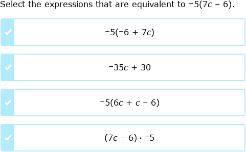 IXL - Identify equivalent linear expressions (Grade 7 maths practice)