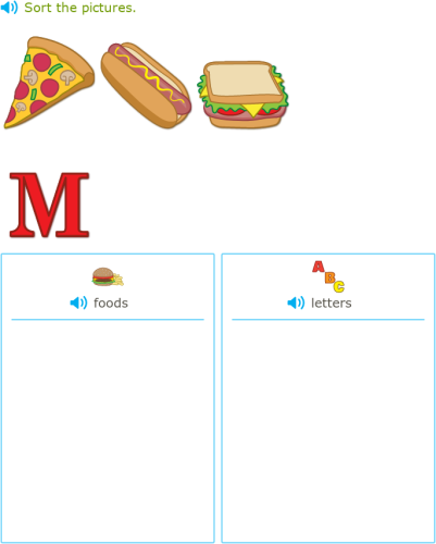 IXL - Sort objects into categories (Reception English practice)