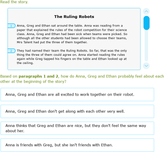 IXL - Read realistic fiction: set 2 (Grade 3 English practice)
