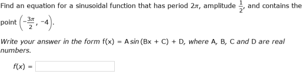 IXL - Write equations of sine functions using properties (Grade 11 maths practice)