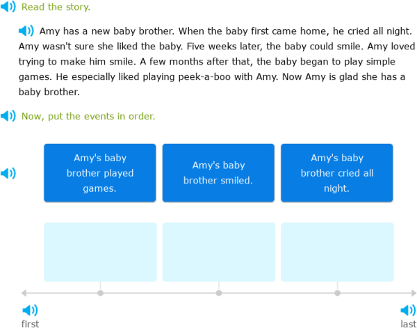 IXL - Order events in a story (Grade 2 English practice)