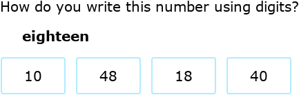 IXL - Names of numbers - up to 20 (Reception maths practice)