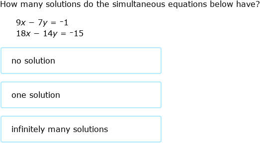 IXL - Find the number of solutions to simultaneous equations (Grade 9 ...