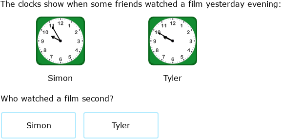 IXL - Compare clocks (Grade 2 maths practice)
