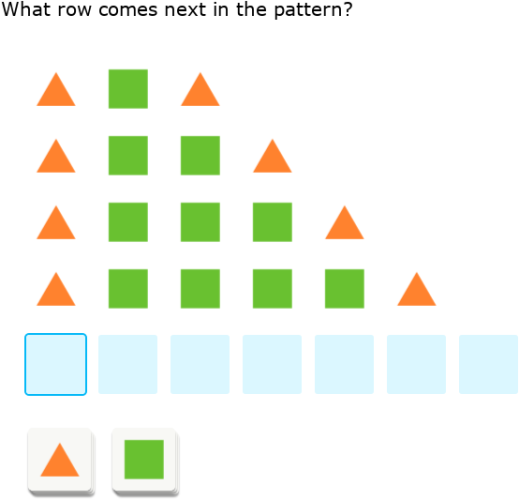 IXL - Find the next row in a growing pattern (Reception maths practice)