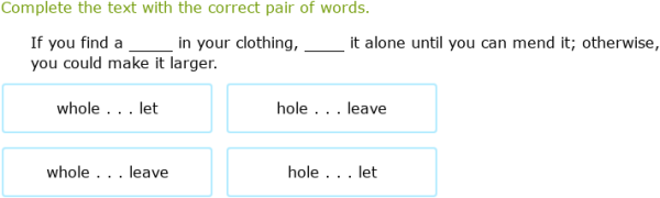 IXL - Use the correct frequently confused word (Grade 6 English practice)
