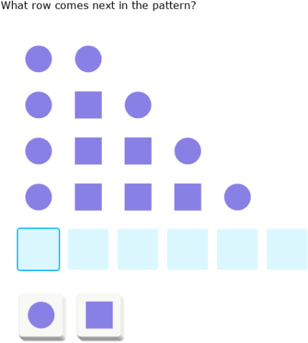 IXL - Find the next row in a growing pattern of shapes (Grade 6 maths ...