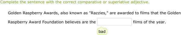 IXL - Good, better, best, bad, worse and worst (Grade 8 English practice)