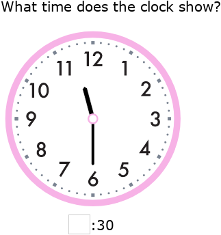 IXL - Read clocks and write times (Grade 1 maths practice)