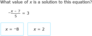 IXL - Which x satisfies an equation? (Grade 7 maths practice)