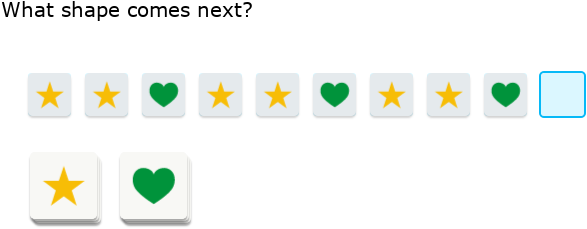 IXL - Find the next shape in a pattern (Grade 1 maths practice)