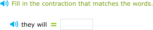 IXL - Form pronoun-verb contractions (Grade 1 English practice)