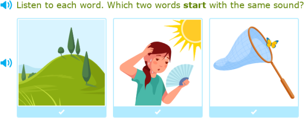 IXL - Which two words start with the same sound? (Reception English ...