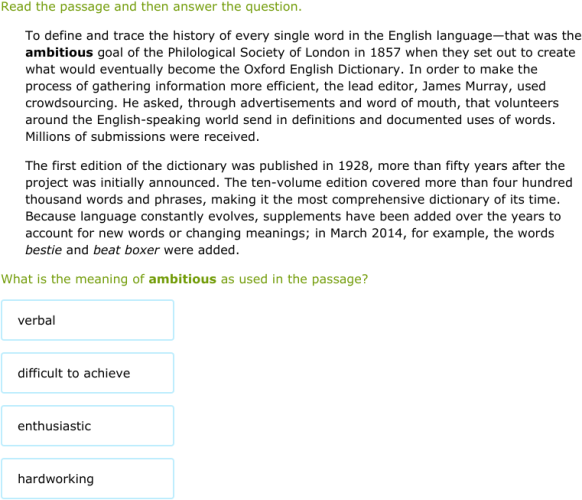 IXL - Use context to identify the meaning of a word (Grade 7 English ...