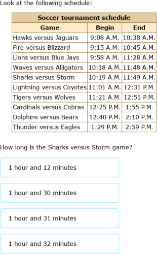 IXL - Schedules and timelines - 12-hour time (Grade 5 maths practice)