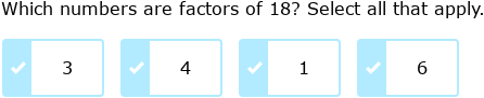 IXL - Identify factors (Grade 6 maths practice)