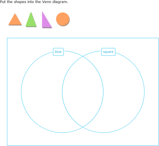 IXL - Sort shapes into a Venn diagram (Grade 2 maths practice)