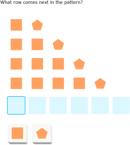 IXL - Find the next row in a growing pattern of shapes (Grade 7 maths ...