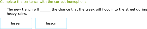 IXL - Use the correct homophone (Grade 7 English practice)