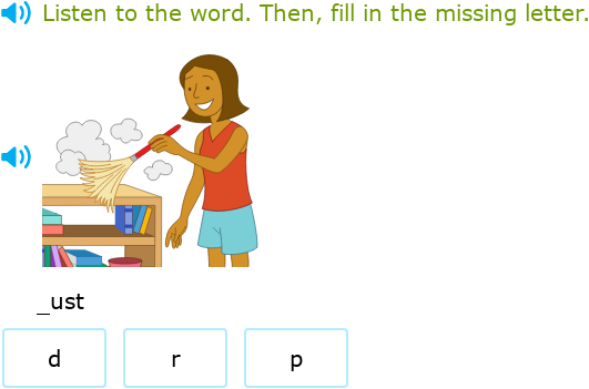 IXL - Complete the short u word (Grade 1 English practice)