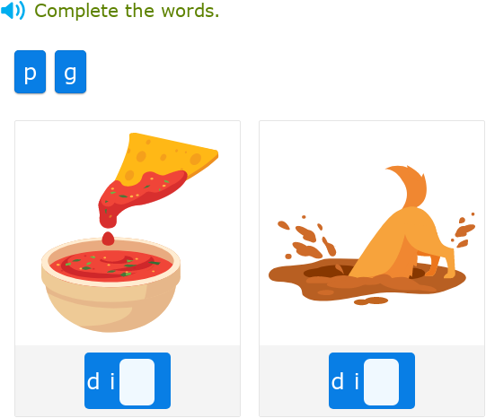 IXL - Complete the short i words (Reception English practice)