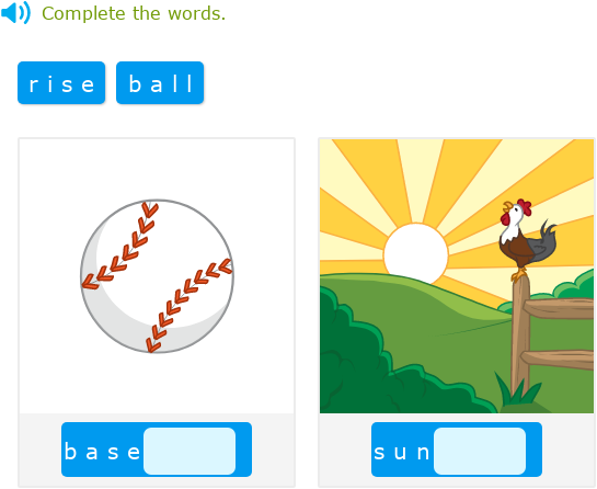IXL - Complete the two-syllable words (Grade 2 English practice)