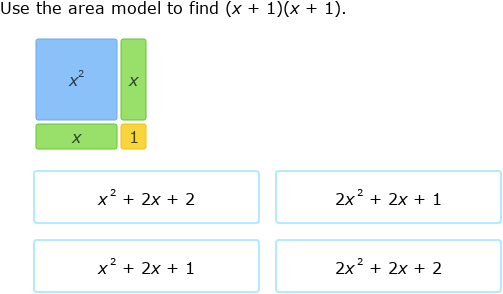 IXL - Multiply two polynomials using algebra tiles (Grade 9 maths practice)