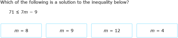 IXL - Identify solutions to inequalities (Grade 10 maths practice)