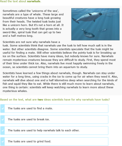 IXL - Read about animals (Grade 4 English practice)