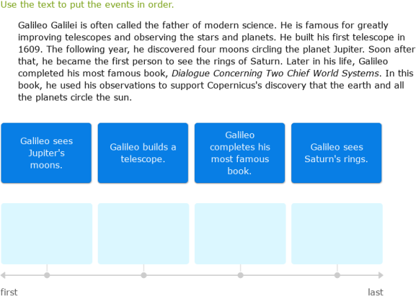 IXL - Determine the order of events in informational texts (Grade 5 ...