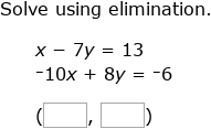 IXL - Solve simultaneous equations using elimination (Grade 9 maths ...