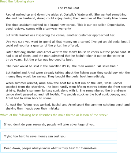 IXL - Determine the themes of short stories (Grade 8 English practice)