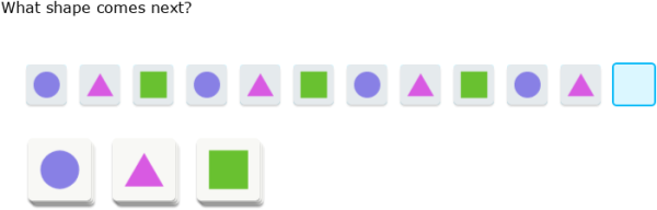 IXL - Find the next shape in a repeating pattern (Grade 7 maths practice)